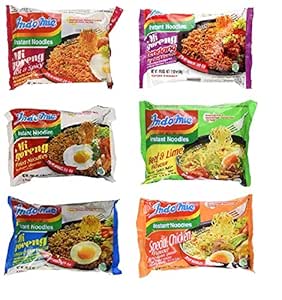 Amazon.com : Indomie Variety Pack - 6 Flavors in 1 Case (30 Bags ...