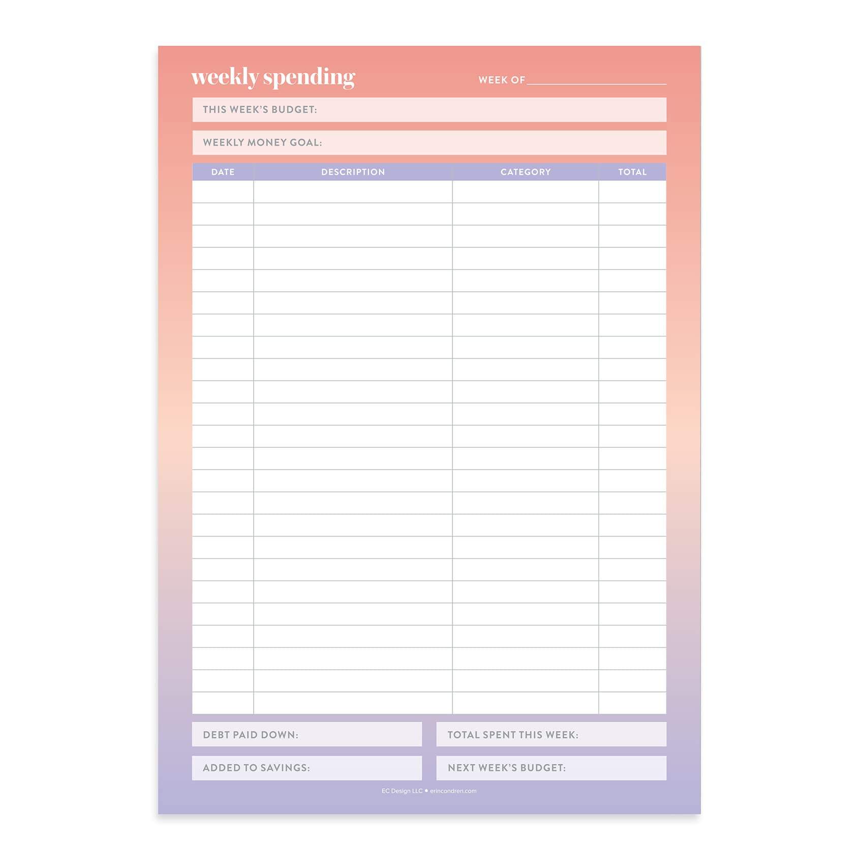 Mua Erin Condren Budget and Money Tracker Notepad and Scratchpad ...