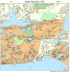 Amazon.com: Large Street & Road Map of East Harwich, Massachusetts MA ...