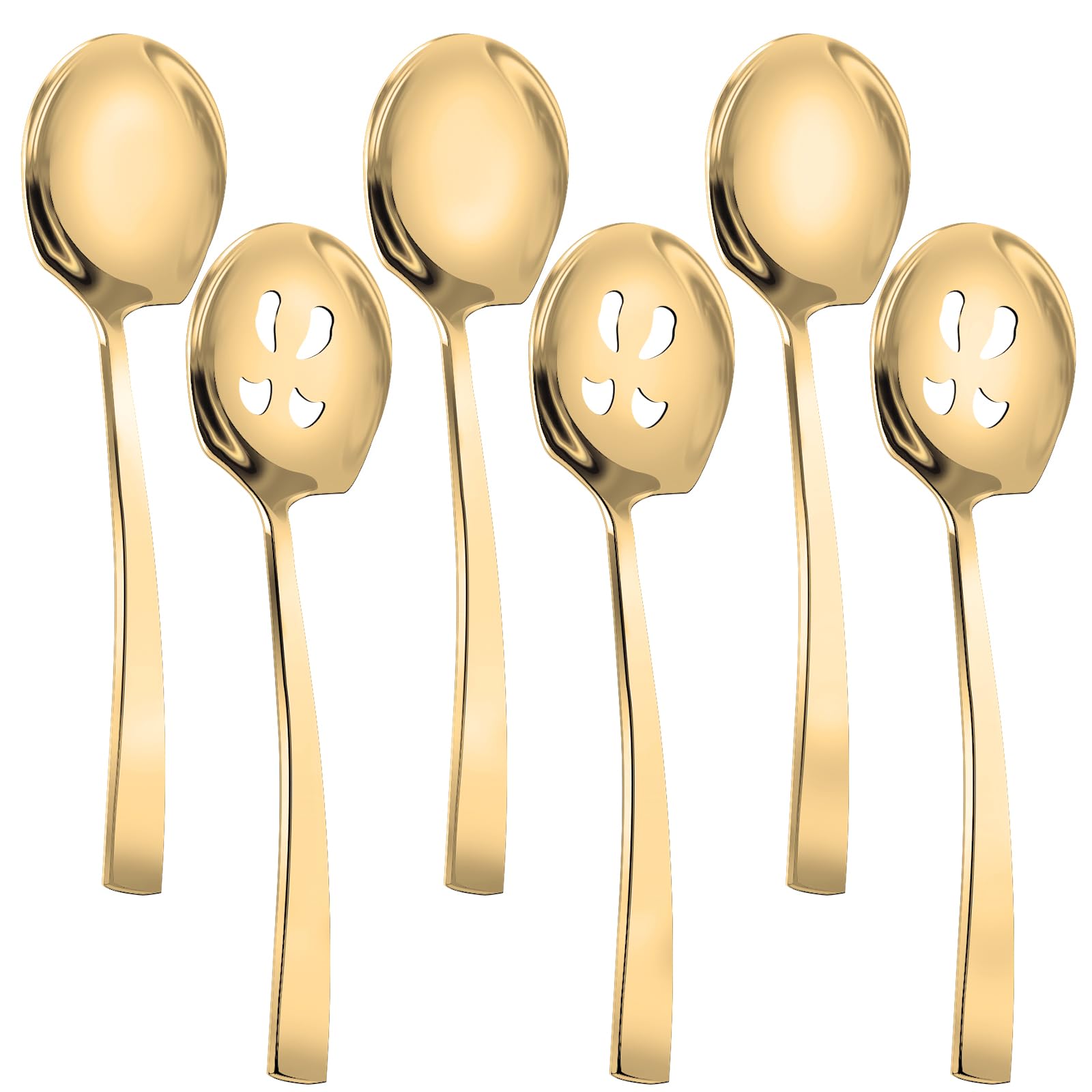 HANSGO Serving Spoons Set, 3 Serving Spoons and 3 Slotted Spoons, 9 ...