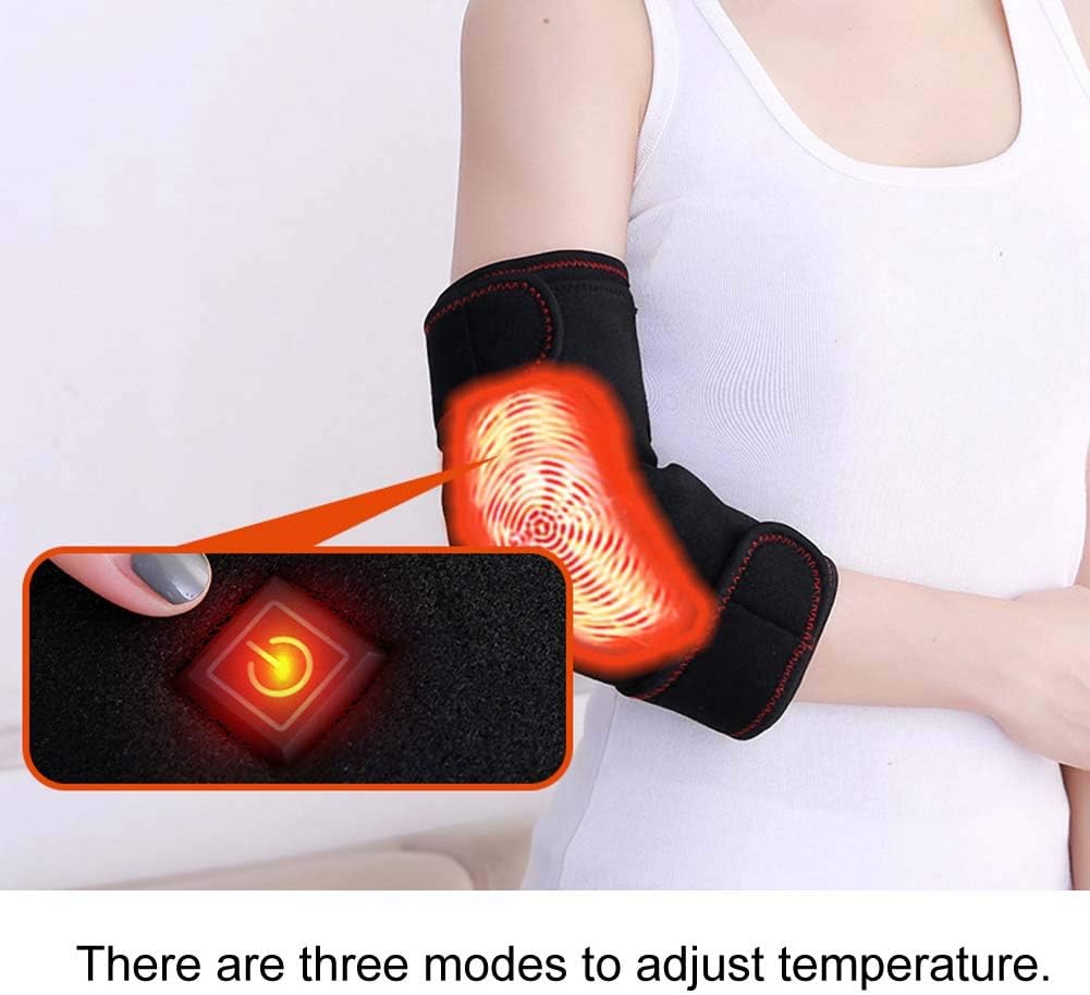 Heated Elbow Brace, Adjustable Heating Elbow Wrap Pad with 3 Level ...