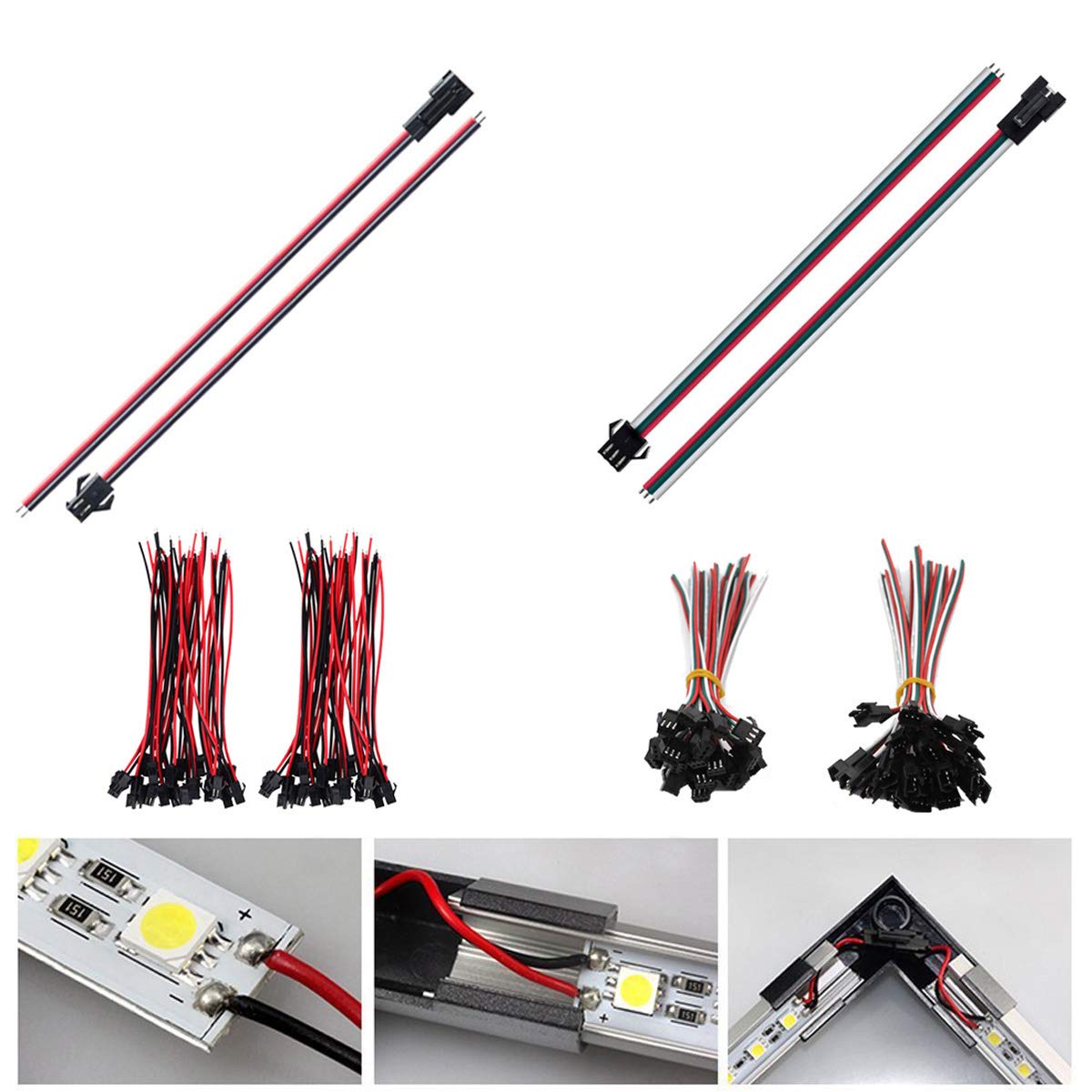 Mua Youmile 20 Pairs JST SM 2/3 Pin Connector Female & Male 150 mm ...