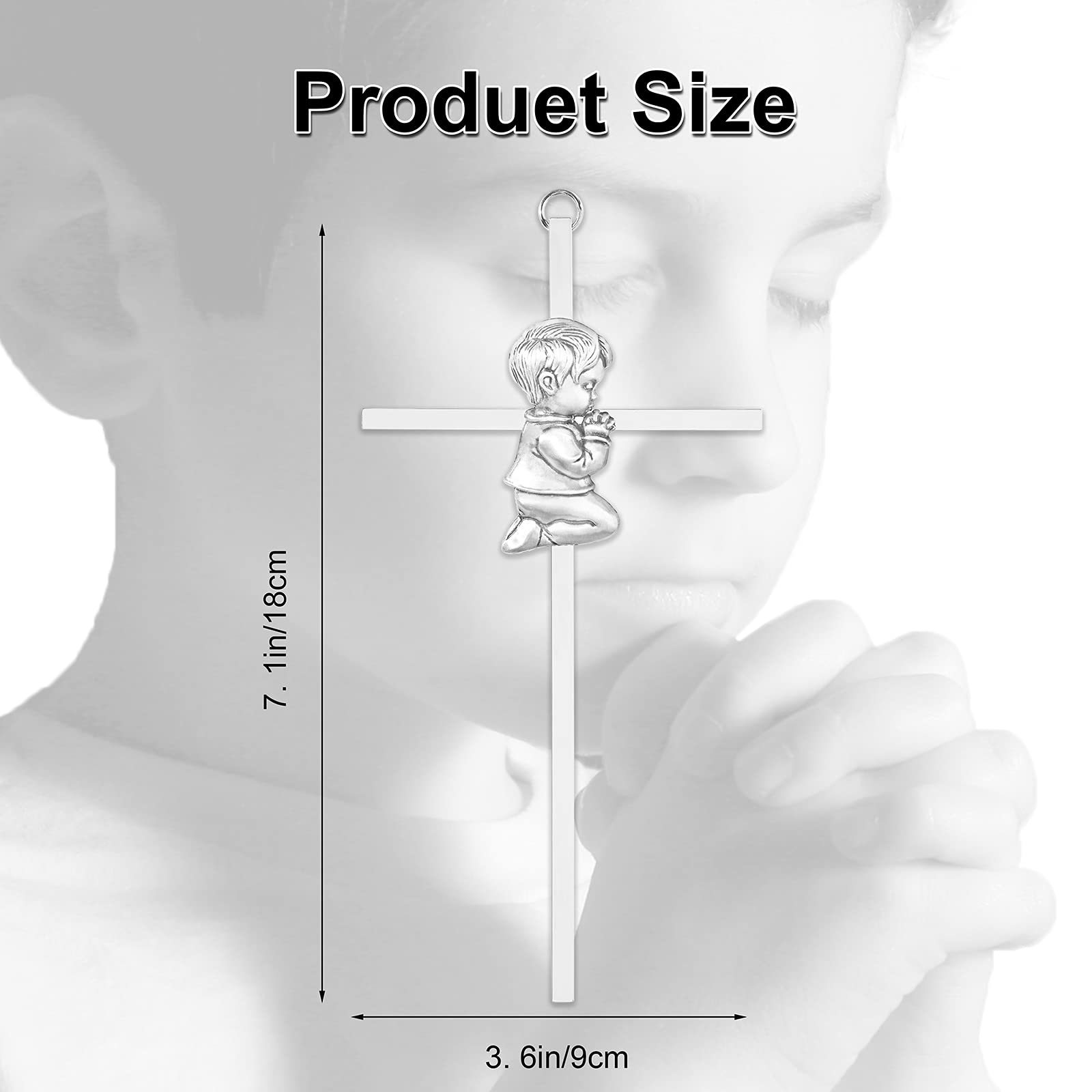 Mua Baby Wall Cross Baptism Gifts for Boys, 7-inch Silver Blessing Boy ...