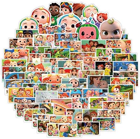 Cocomelon Stickers 100Pcs Little Baby Cocomelon Waterproof Vinyl ...