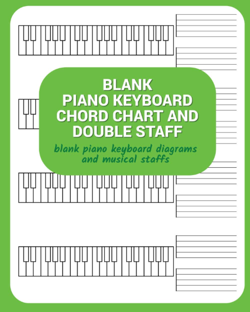 Mua blank piano keyboard chord chart and double staff: blank piano ...