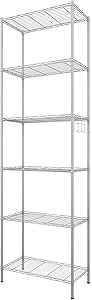 Amazon.com: BATHWA 6-Tier Metal Wire Rack, Free Standing Shelving Unit ...