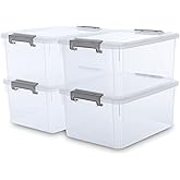 Amazon.com - Citylife 6 Packs 17 QT Plastic Storage Bins with Lids ...