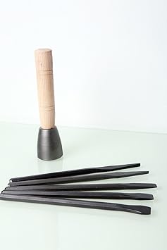 5 Piece Stone Carving Flat Chisel Set with 600g Dummy Hammer: Amazon.co ...
