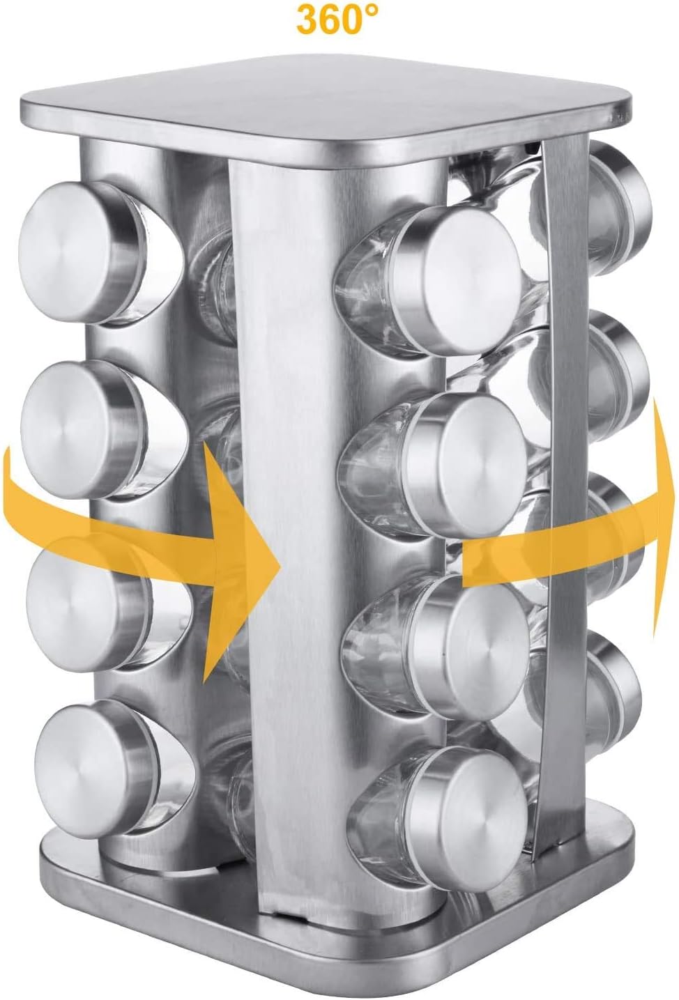 DEFWAY Revolving Spice Racks Organiser – Stainless Steel Free Standing ...