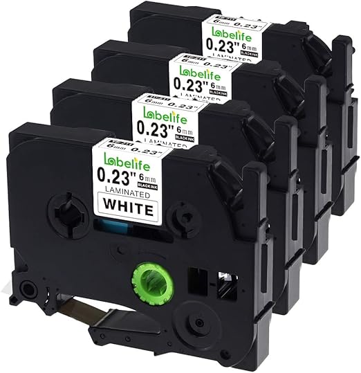 TZ Tapes 6mm, P-Touch Label Tape Compatible TZe-211 TZe211 TZ-211 TZ211 ...