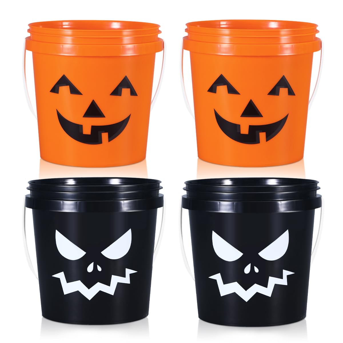UMETASS 4 Pack 7" Plastic Buckets with Handles, Christmas Decorations ...