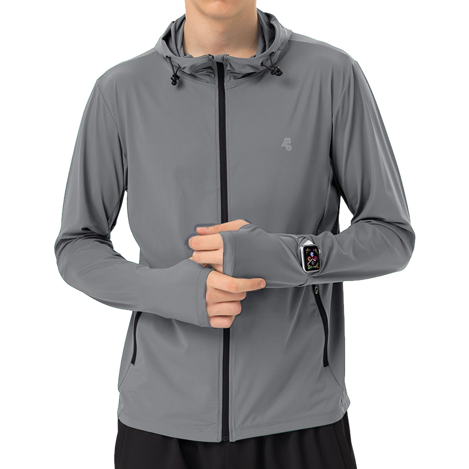 Mens Sun Jacket UPF 50+ Hoodie Full Zip Uv Protection SPF Cooling ...