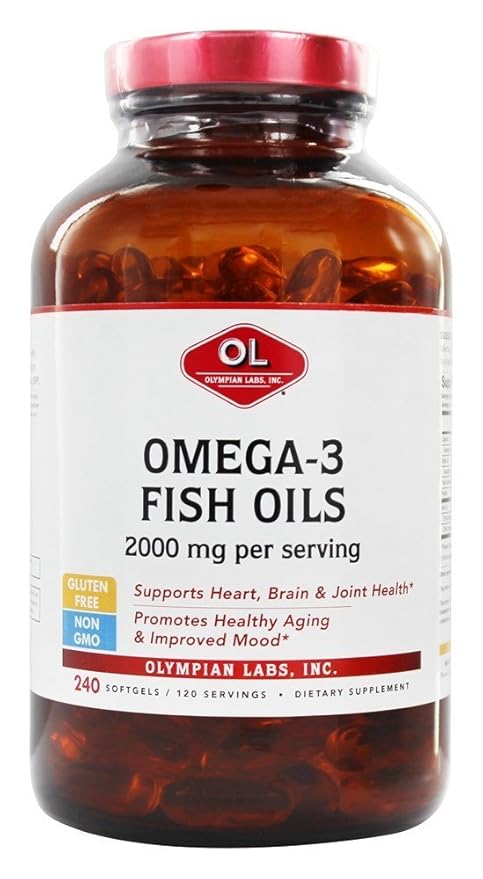 Amazon.com : Olympian Labs Omega-3 Fish Oils, 2000 mg, 240 Softgels ...