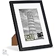 Amazon.com - HappyHapi 8x10 Picture Frame, 1 Pack Wood Photo Frame Display Pictures 5x7 with Mat ...