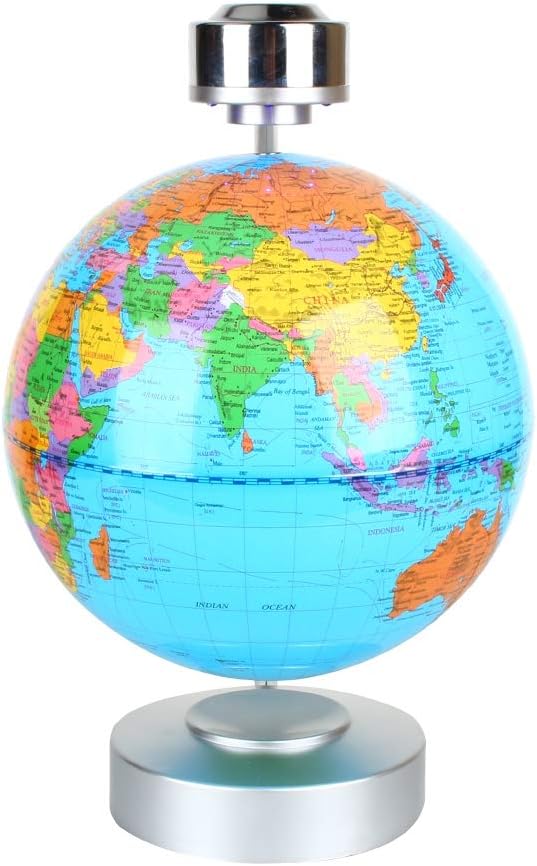 Qkiss 8 Inch LED World Map Balls Floating Globe Floating World Map Ball ...