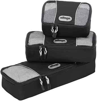 Amazon.com | eBags Slim Packing Cubes - Assorted 3PC Set (Black ...