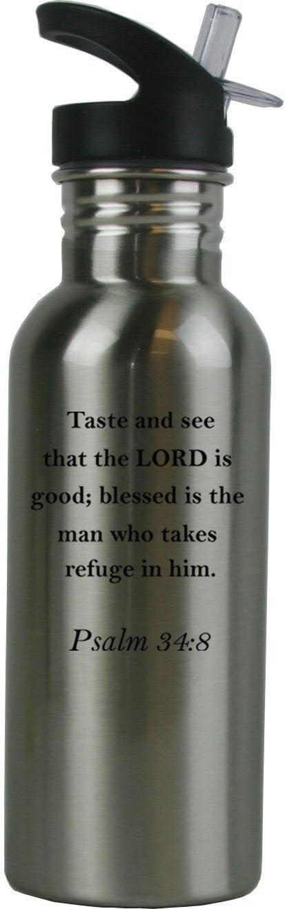 Amazon.com : Personalized Custom Psalm 34:8 Bible Verse Stainless Steel ...