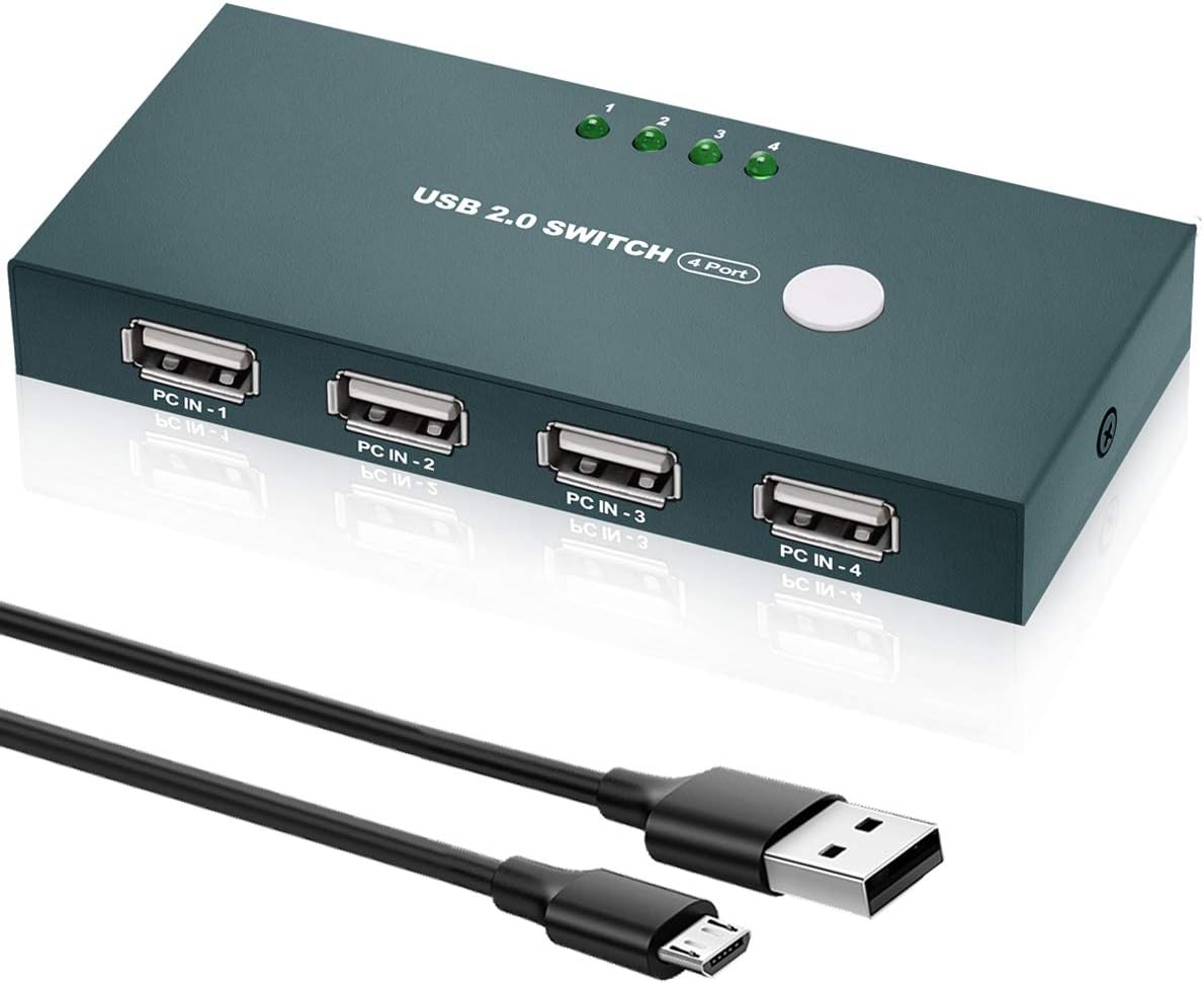 GHT USB Switch 4PC 2 Port, 4 In 2 Out USB 2.0: Amazon.de: Computer ...