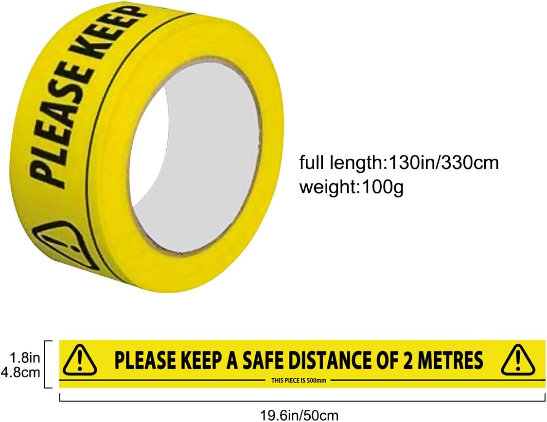 2 Roll Hazard Tape Anti-Slip High-Visibility Warning Tape 33m x 48mm ...