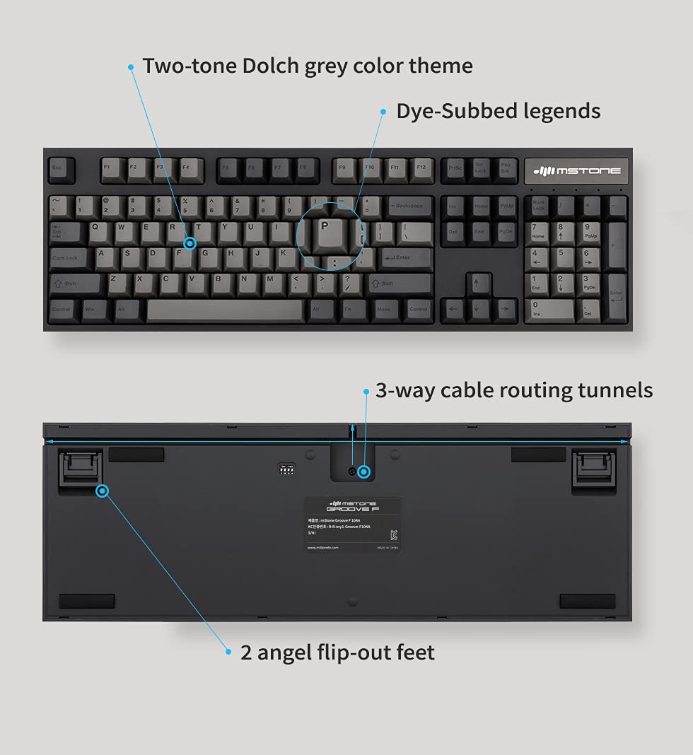 Mua MSTONE Groove F 104 Keys THOCC Noise Cancelling Mechanical Keyboard ...