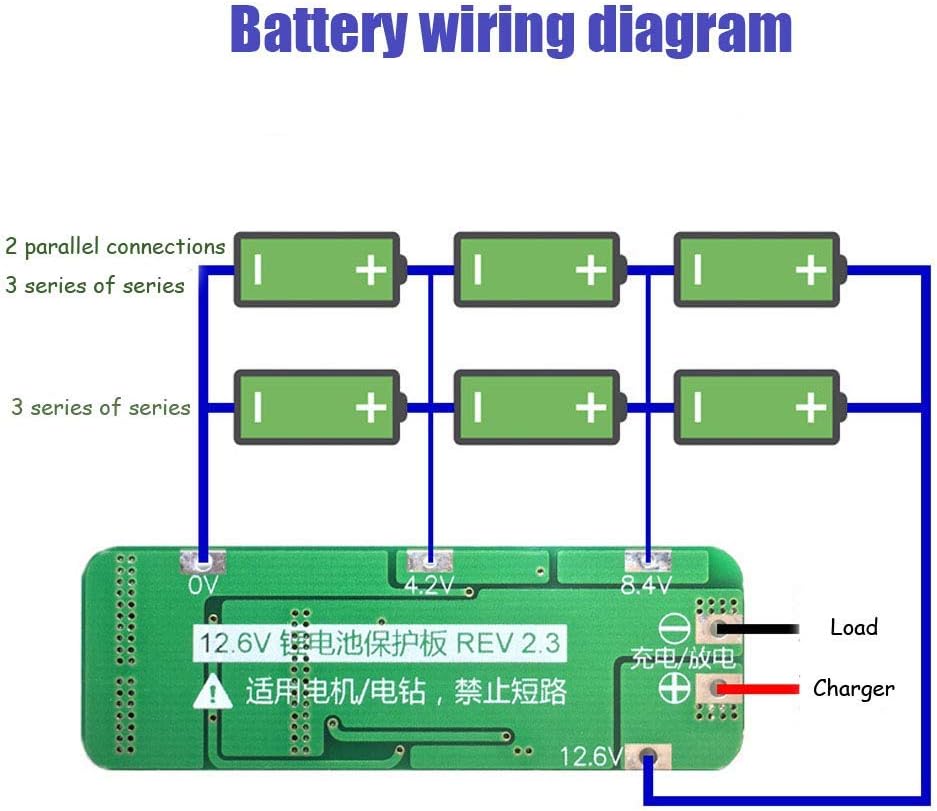 ICQUANZX 11.1V 12.6V 20A 3S Lithium Battery Protection PCB BMS Board ...