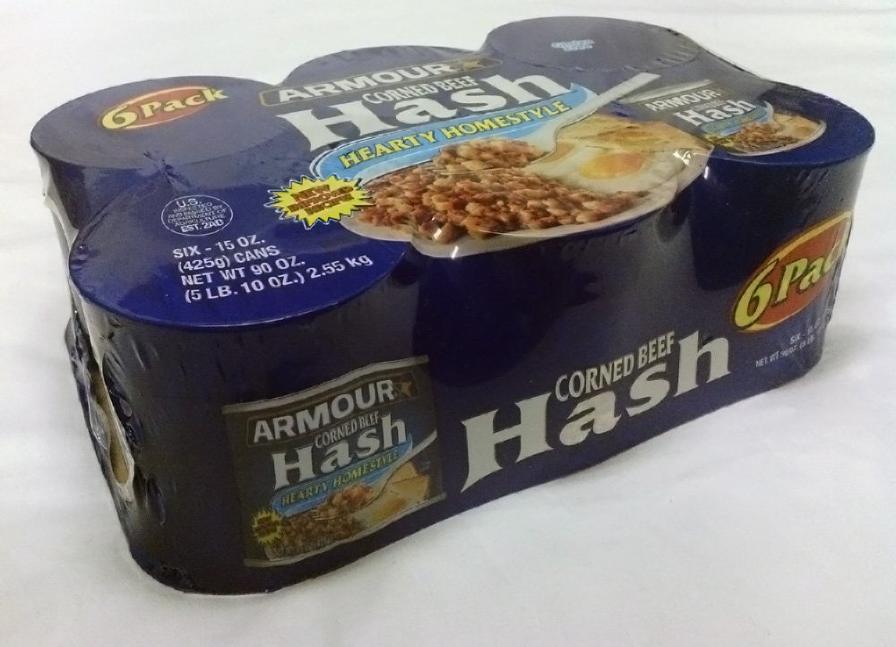 Amazon.com : Armour Corned Beef Hash 6 Pack 15 oz. Cans : Packaged ...