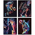 Amazon.com: HTTG Basketball Poster- Neon Light Set of 4 (8''x10 ...