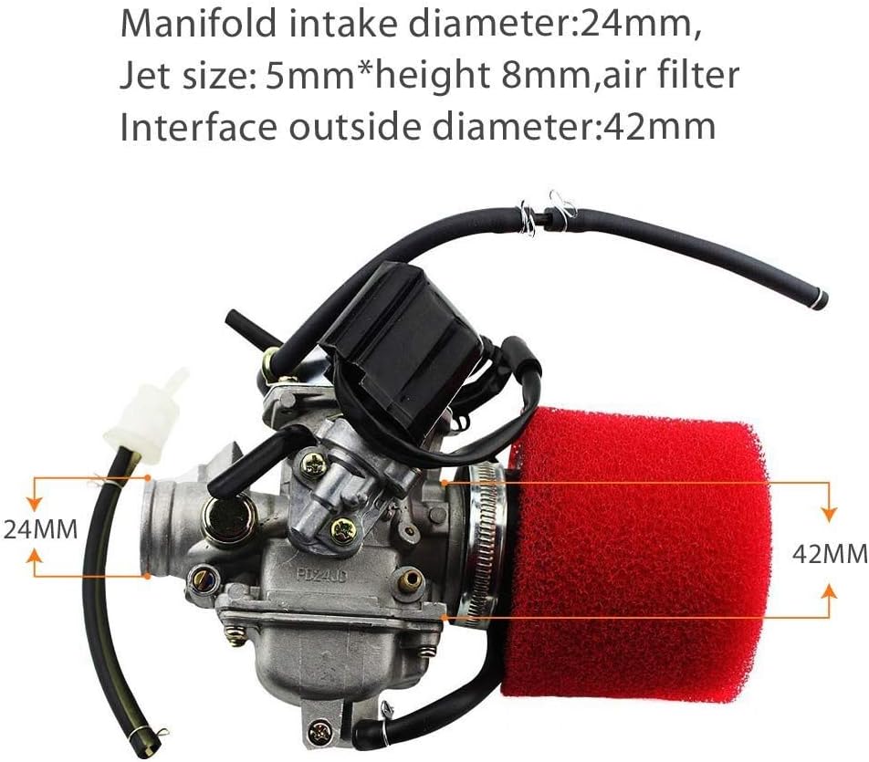 GOOFIT PD24J Carburetor with Air Filter for GY6 125cc 150cc 152QMI ...