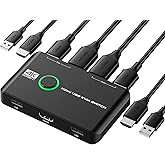 Amazon.com: KVM Switch HDMI 2 Port Box,ABLEWE USB and HDMI Switch for 2 Computers Share Keyboard ...