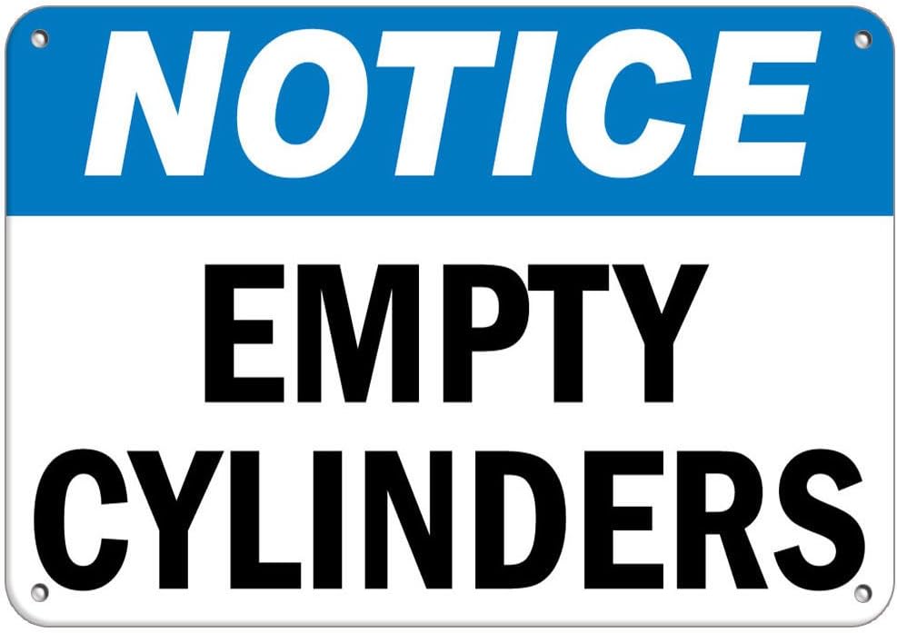 Amazon.com: Notice Empty Cylinders Hazard Sign Flammable LABEL DECAL ...