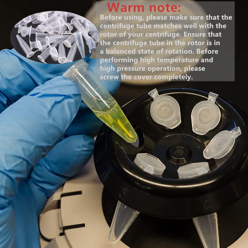 Mua Norhogo 500 Pcs 1.5 ML Centrifuge Tube, Plastic Conical Vials with ...