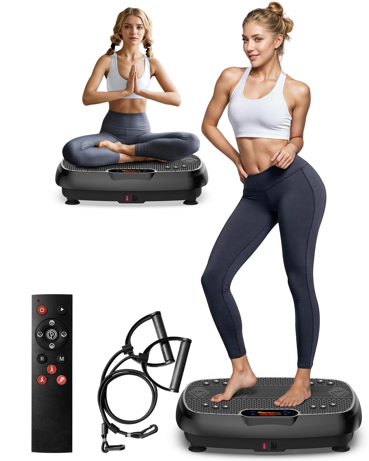 Vibration Plate Exercise Machine, 2025 Newest Triple Motors Vibrating ...