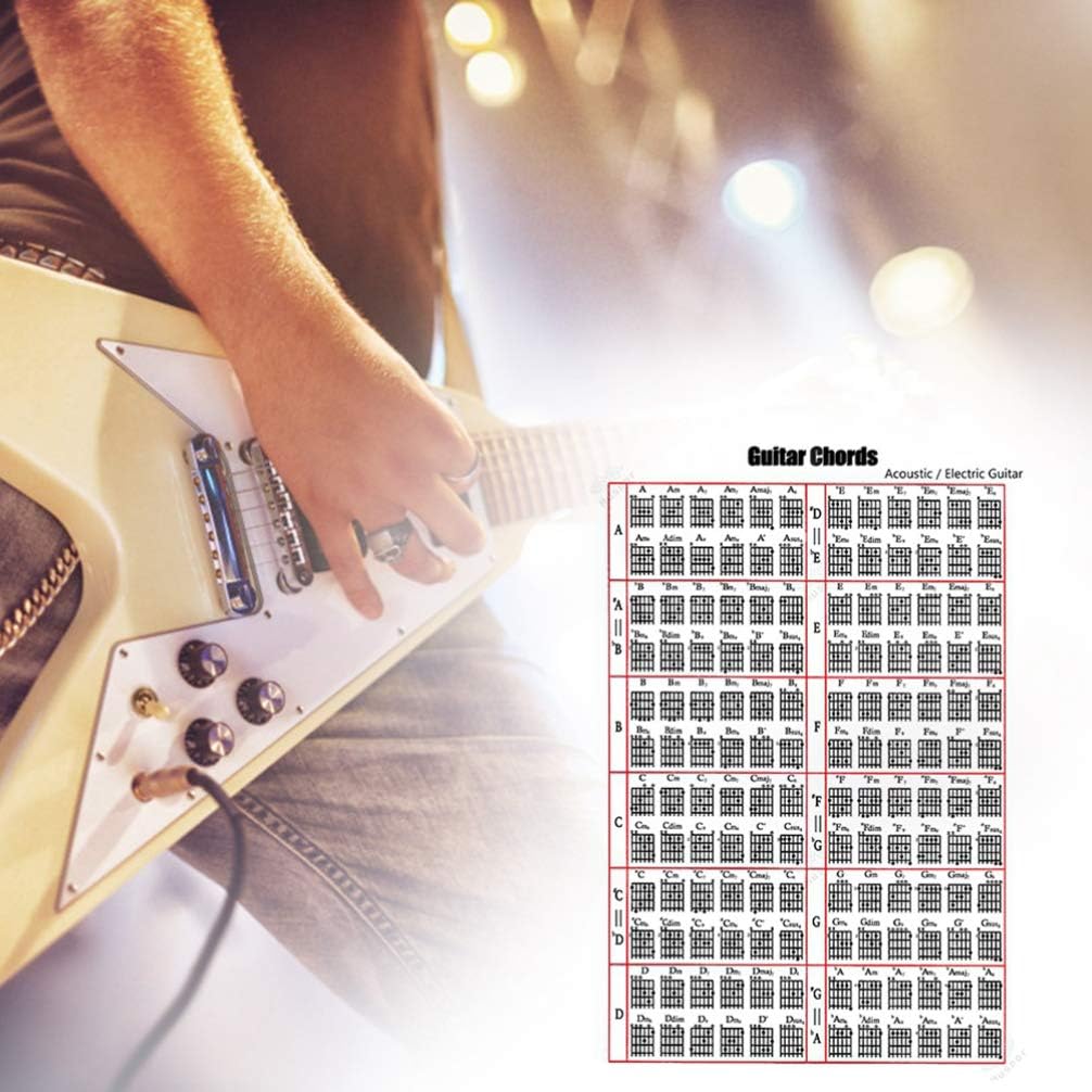 Milisten Guitar Chords Poster Guitar Guitar Reference Poster for ...