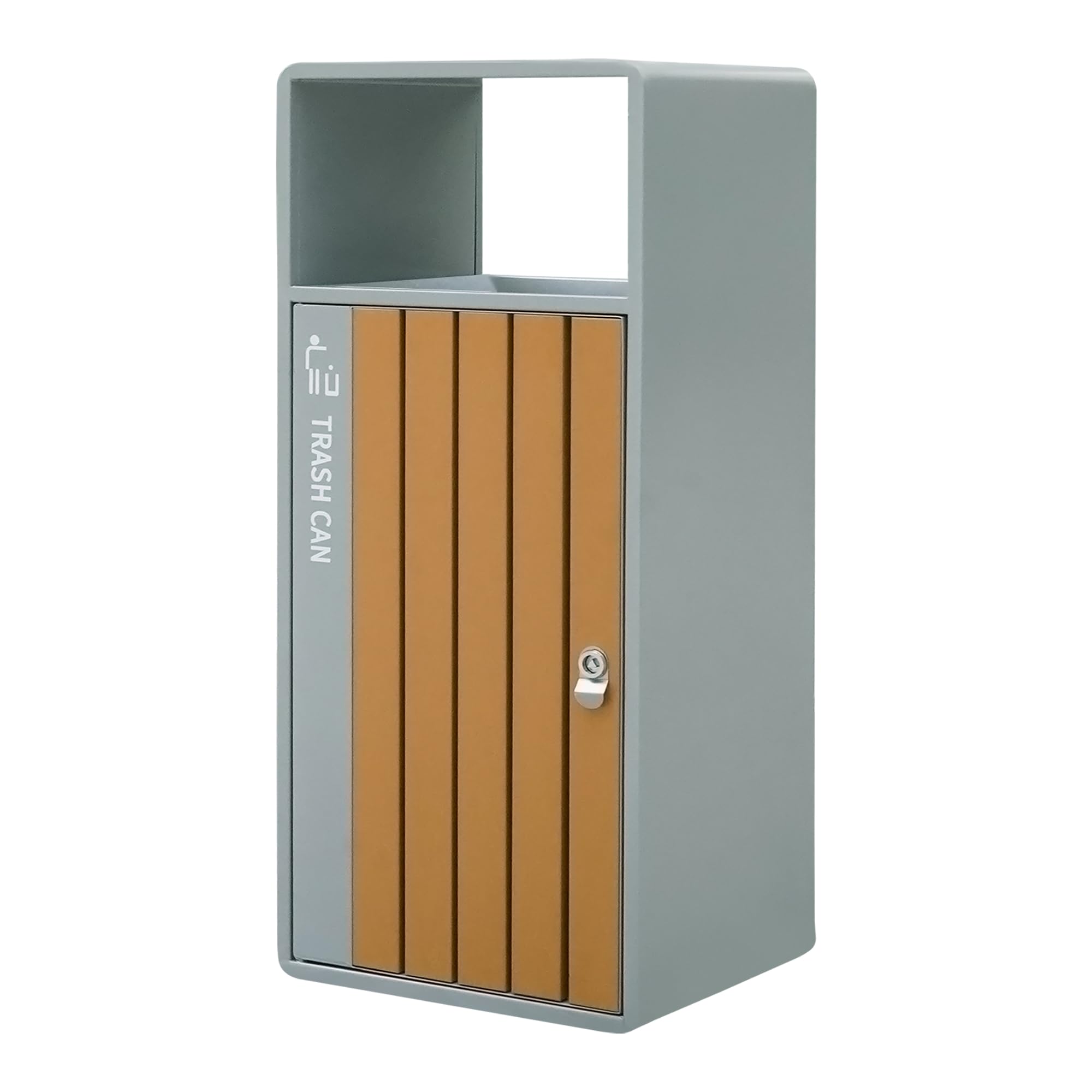 CrazyAnt Outdoor Trash Can with Lid – 35" Heavy Duty Metal Garbage Bin ...