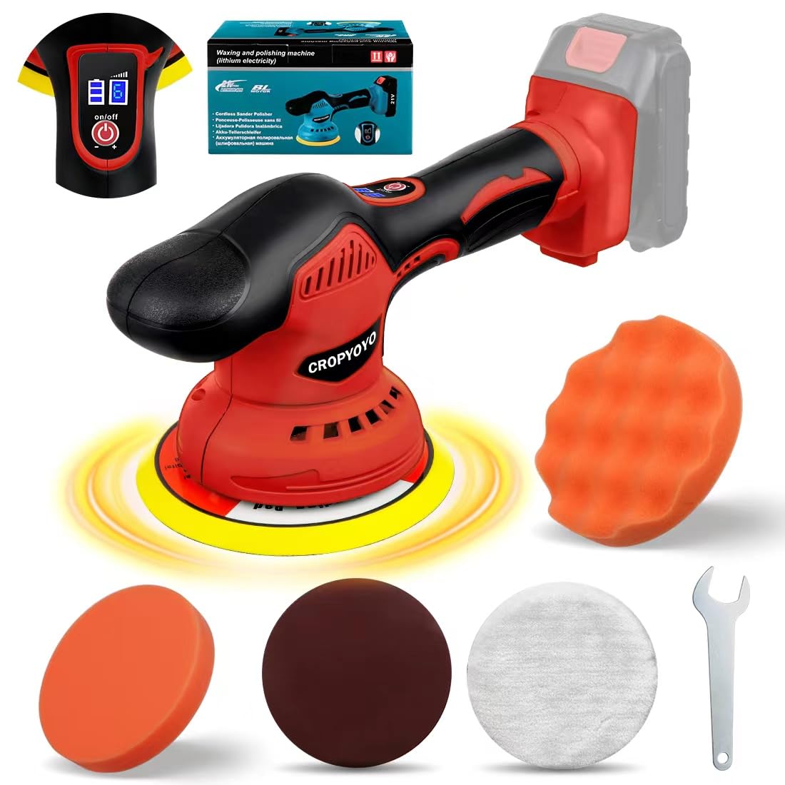 Cordless Car Buffer Polisher Compatible for Milwaukee M18 Battery ...