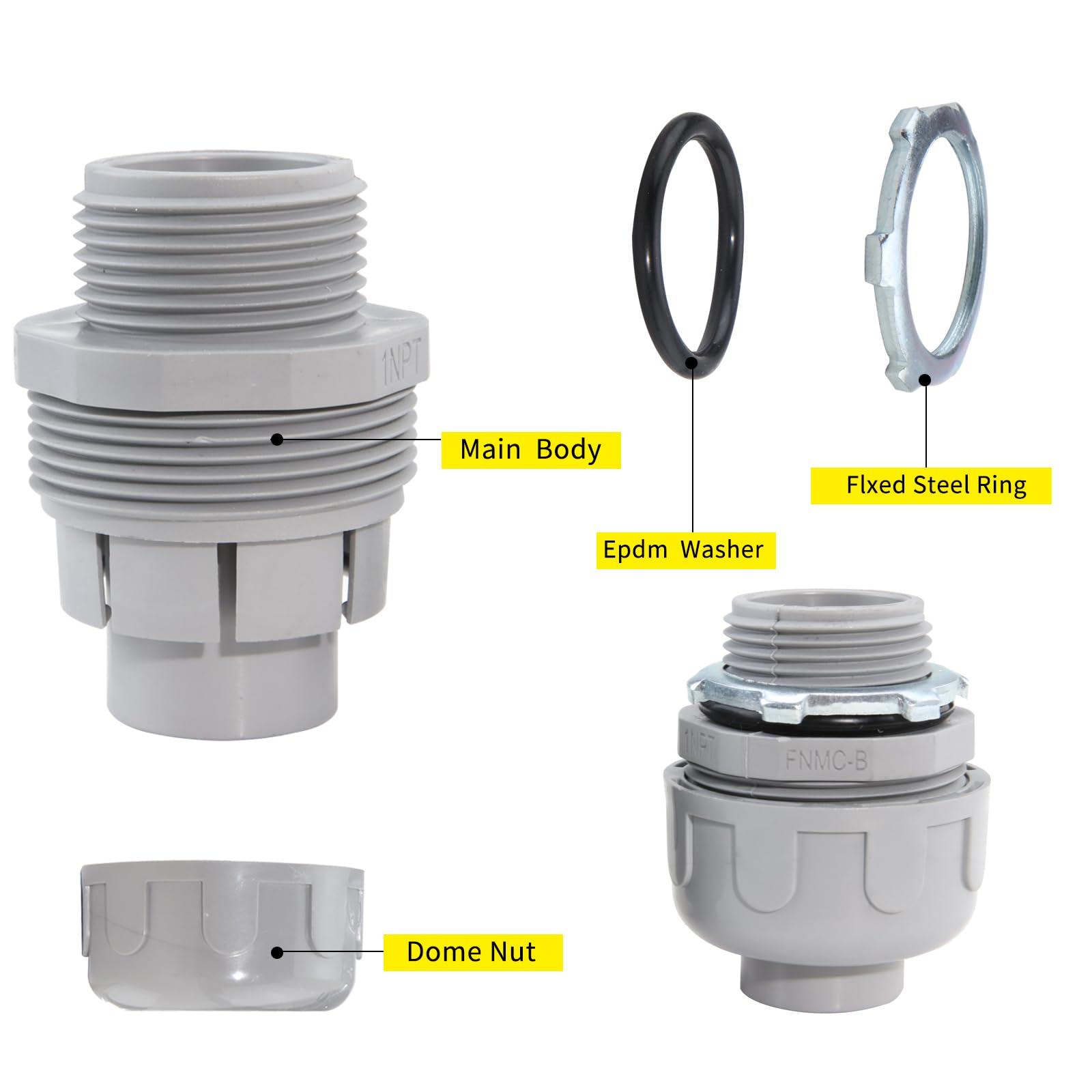 Mua 1/2 Inch Flexible Conduit Liquid Tight Connector Nonmetallic Liquid ...