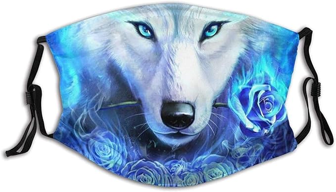 Amazon.com: Cloth Face Mouth Mask- Colorful Wolf Reusable Washable Face ...
