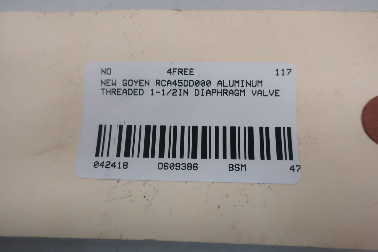 GOYEN RCA45DD000 ALUMINUM 1-1/2IN DIAPHRAGM VALVE D609386 on Galleon ...