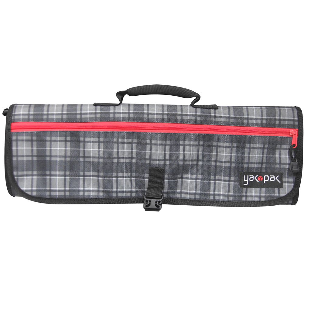 Amazon.com: Yak Pak 12 Pocket Deluxe Knife Bag, Grey Plaid: Knife ...
