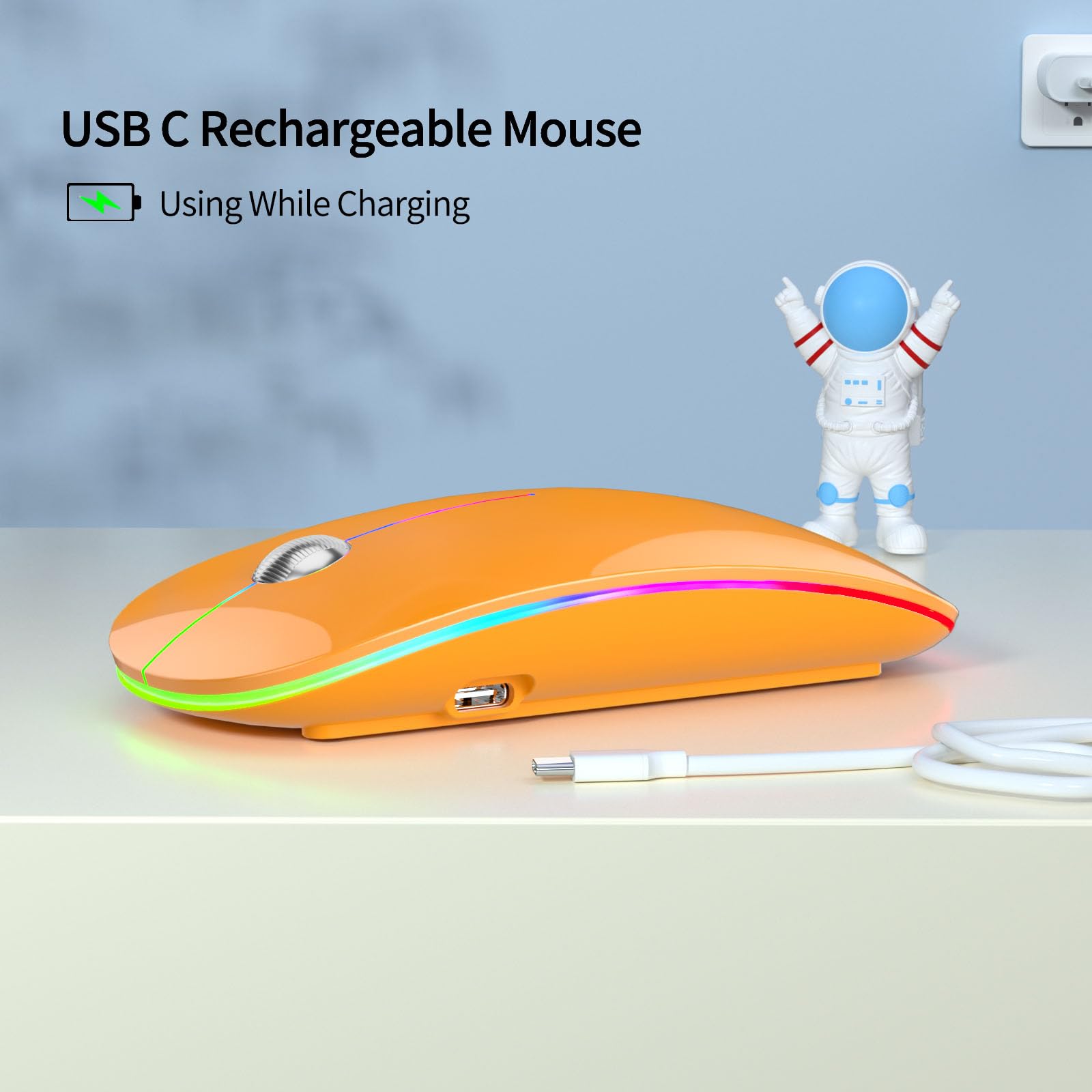 Mua T16 LED Wireless Mouse, 4800 DPI USB C Rechargeable Mouse with PAW ...