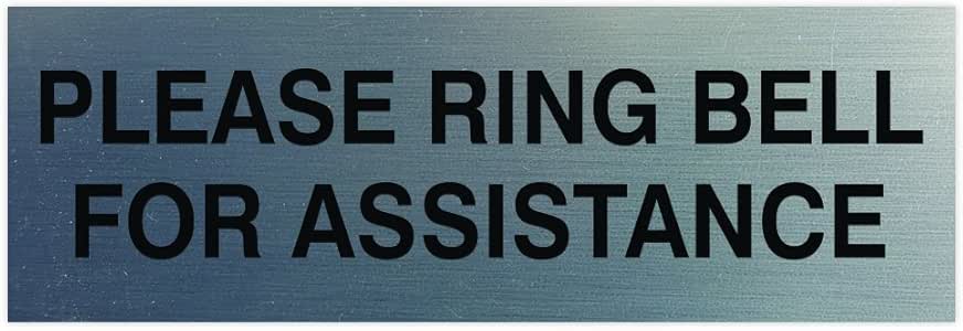 Amazon.com : Please Ring Bell for Assistance Sign - Silver - Large ...