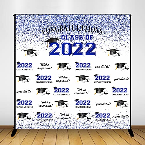 Mocsicka Class of 2022 Backdrop Congrats Grad Blue Step and Repeat ...