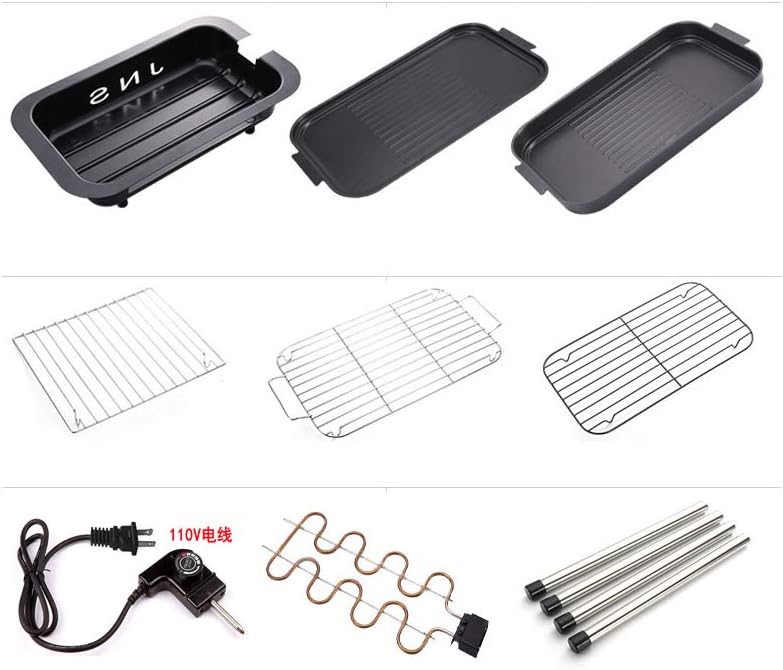 Review Indoor Outdoor Smokeless Electric Grill with Bracket, Double ...
