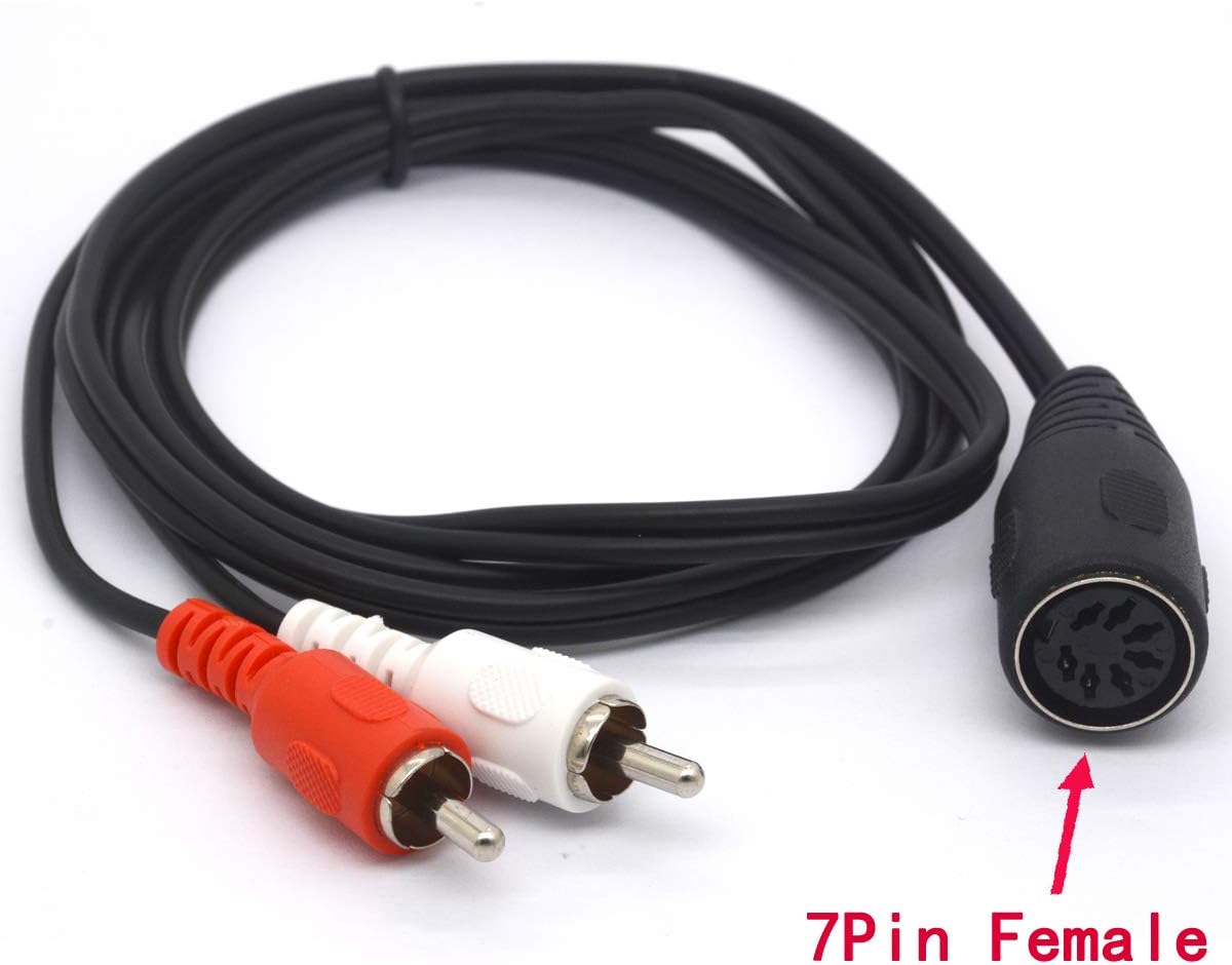 Amazon.com: GLHONG 7 Pin Din Female to 2 RCA Male Audio Cable for Bang ...