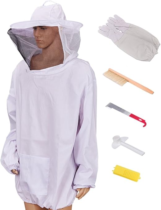 Amazon.com : Beekeeping Jacket with Veil Beekeeper Jacket and Veil with ...