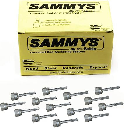 Sammys 8025957-25 Vertical Anchor Super Screw with 1/4 in. Threaded Rod ...