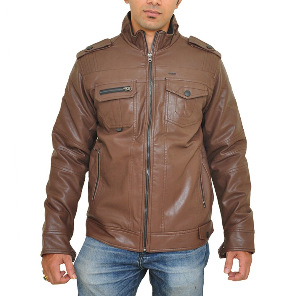 Duke Men Soft Leather Brown Winter Jacket by ReturnfavorsXL: Amazon.in ...