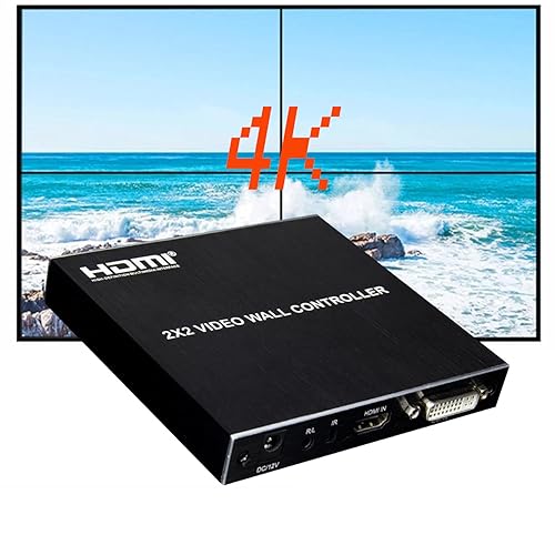 YHS 4K 2x2 Video Wall Controller Splitter (2021Version) 4X1 Quad viewer ...