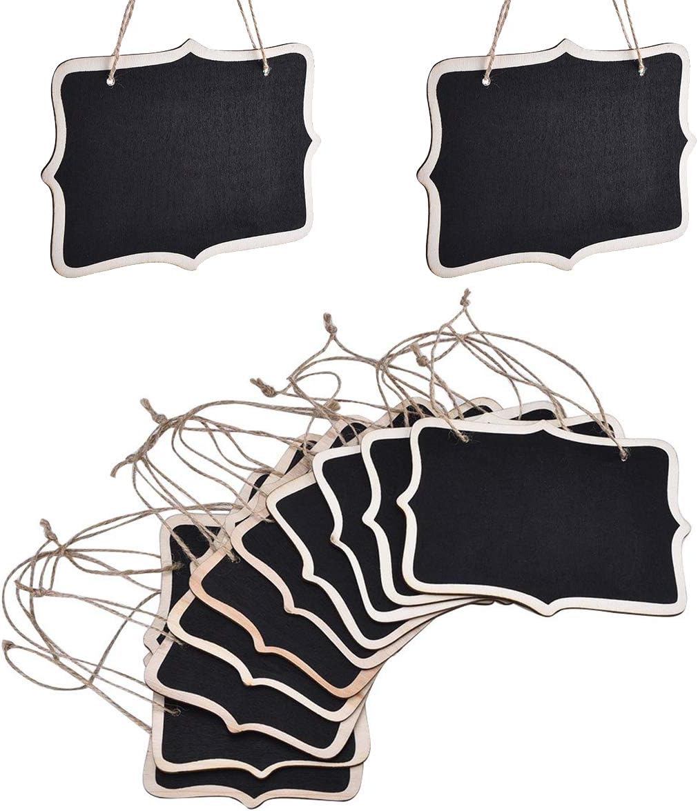 Blackboard Label, 12Pcs Mini Rectangular Chalkboard Tag for Message ...