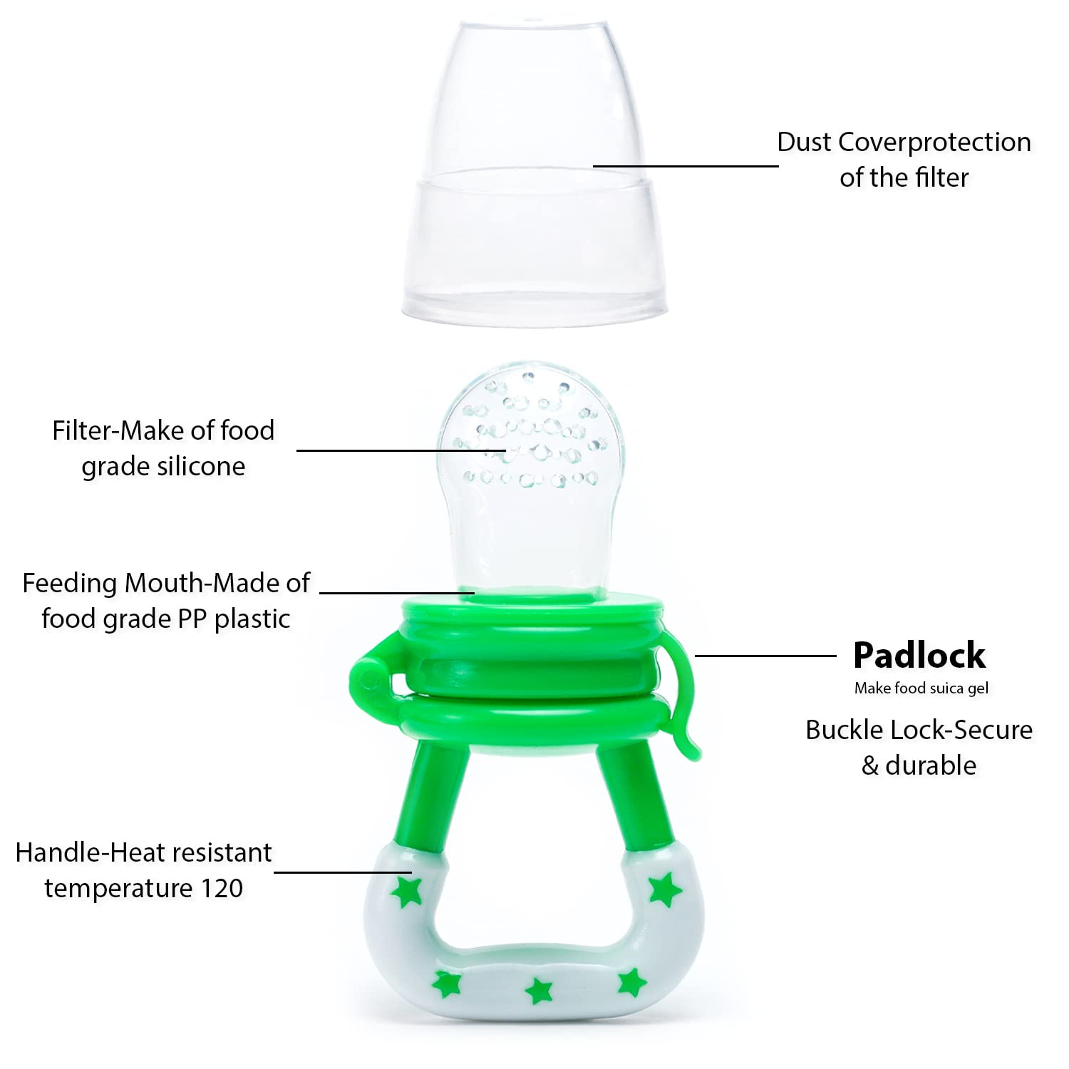 Gedebey Baby Fruit Pacifier Feeder - 2 Pack Silicone Fruit Teethers for ...